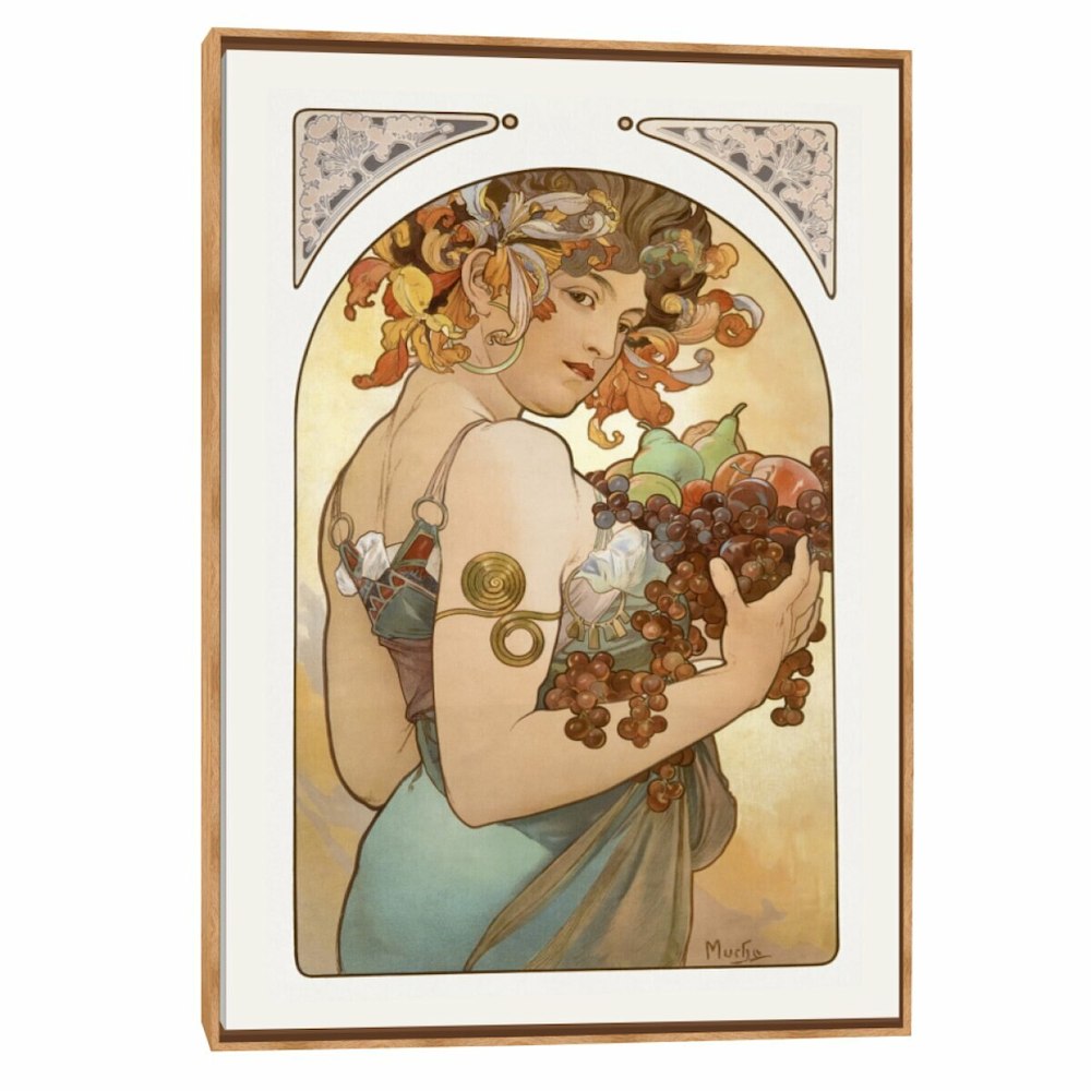 Compre Quadro Decorativo Reprodução Pintores Alphonse Mucha - Fruit ...